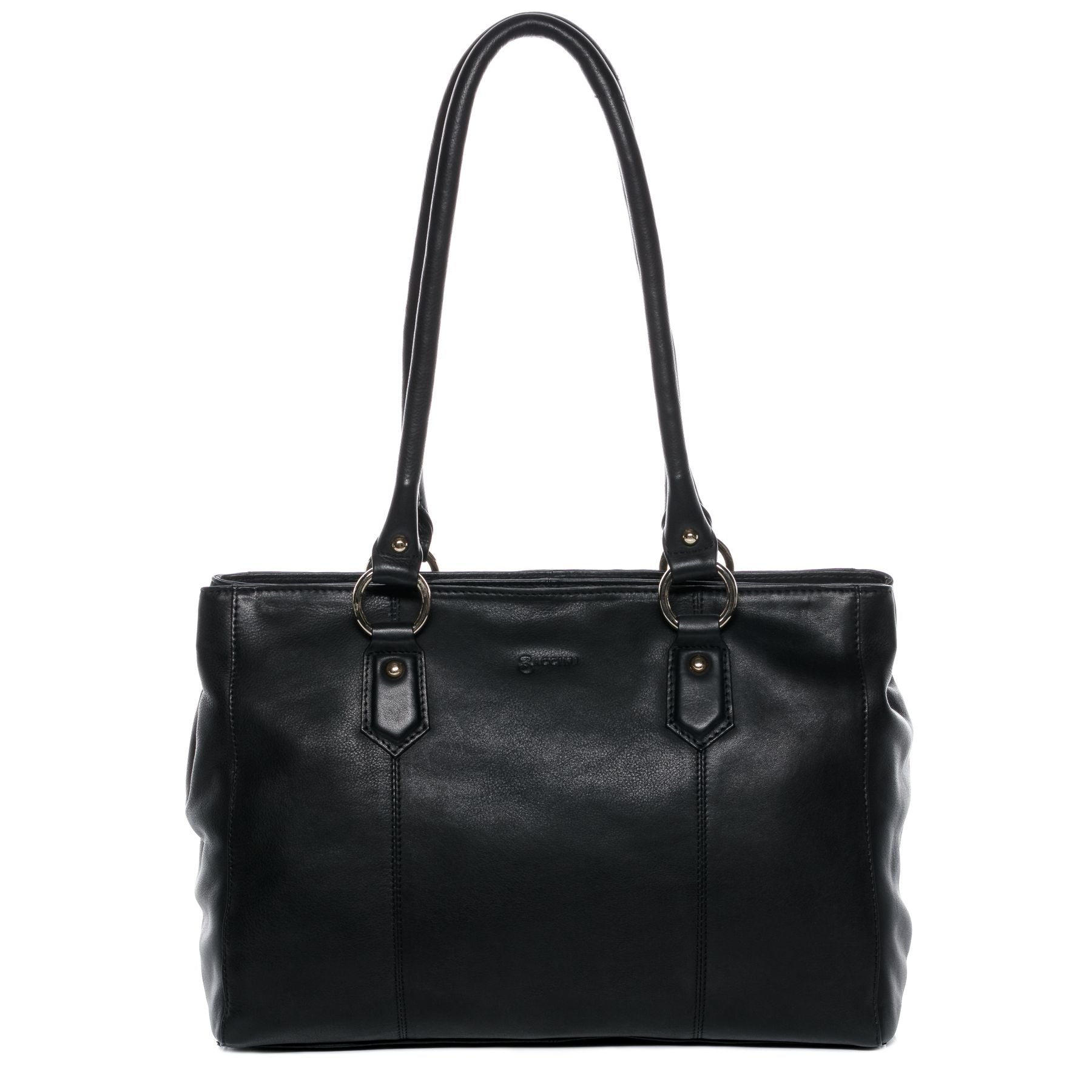 BACCINI pouch bag leather NOELL black hobo bag