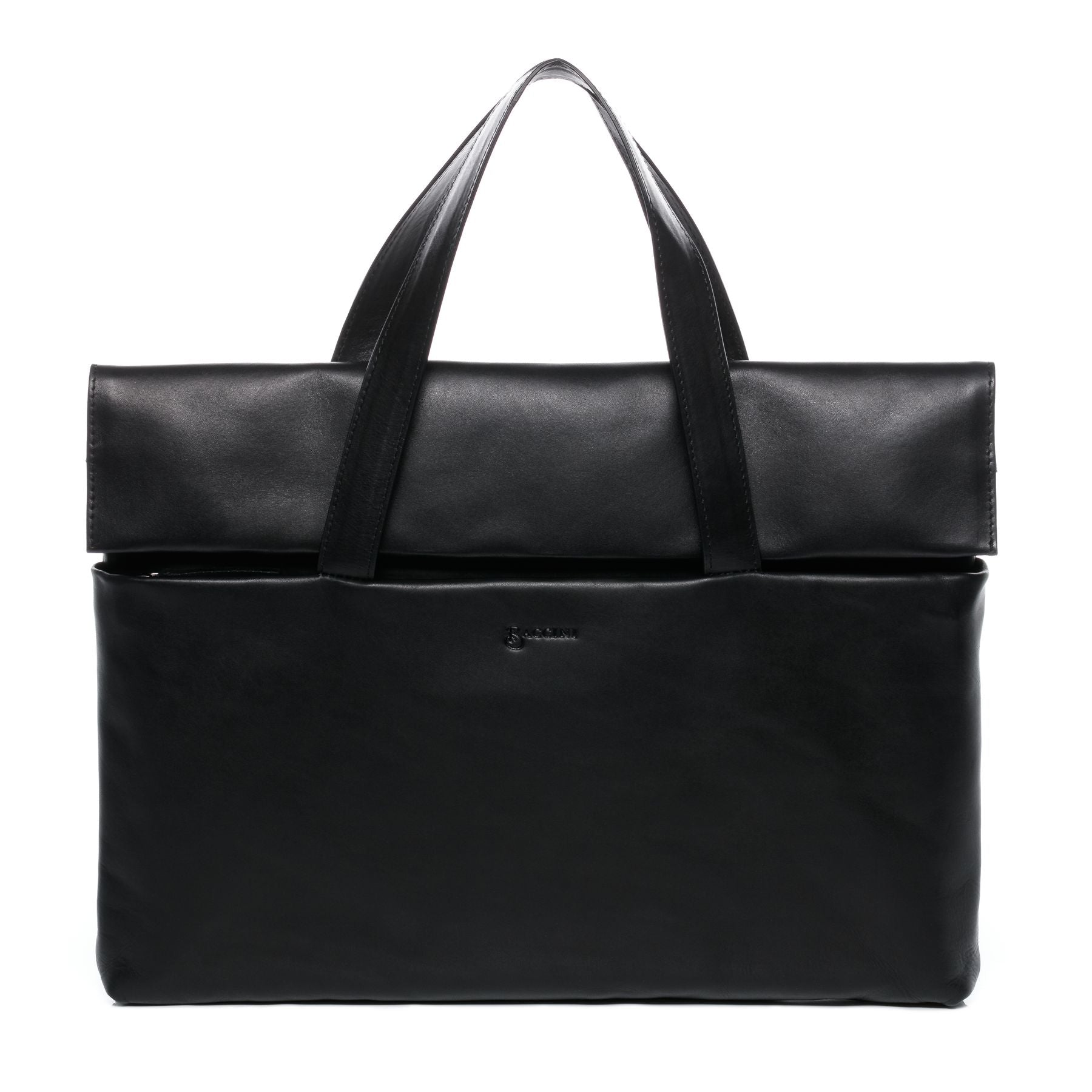 BACCINI laptop bag leather VITO black 15" business bag